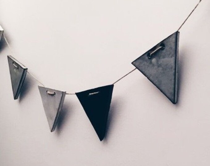 Ceramic Flag Garland, Rustic Triangle Banner, Ornaments, Christmas ...