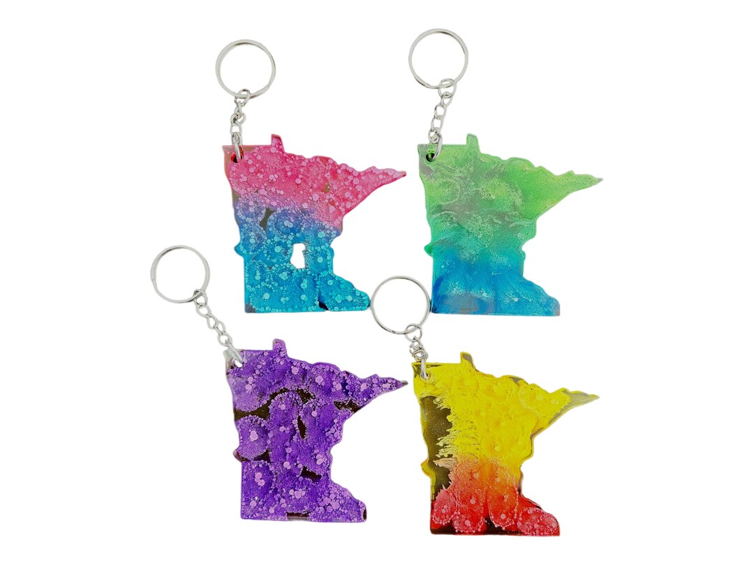 Minnesota Watercolor Resin Keychain - Etsy