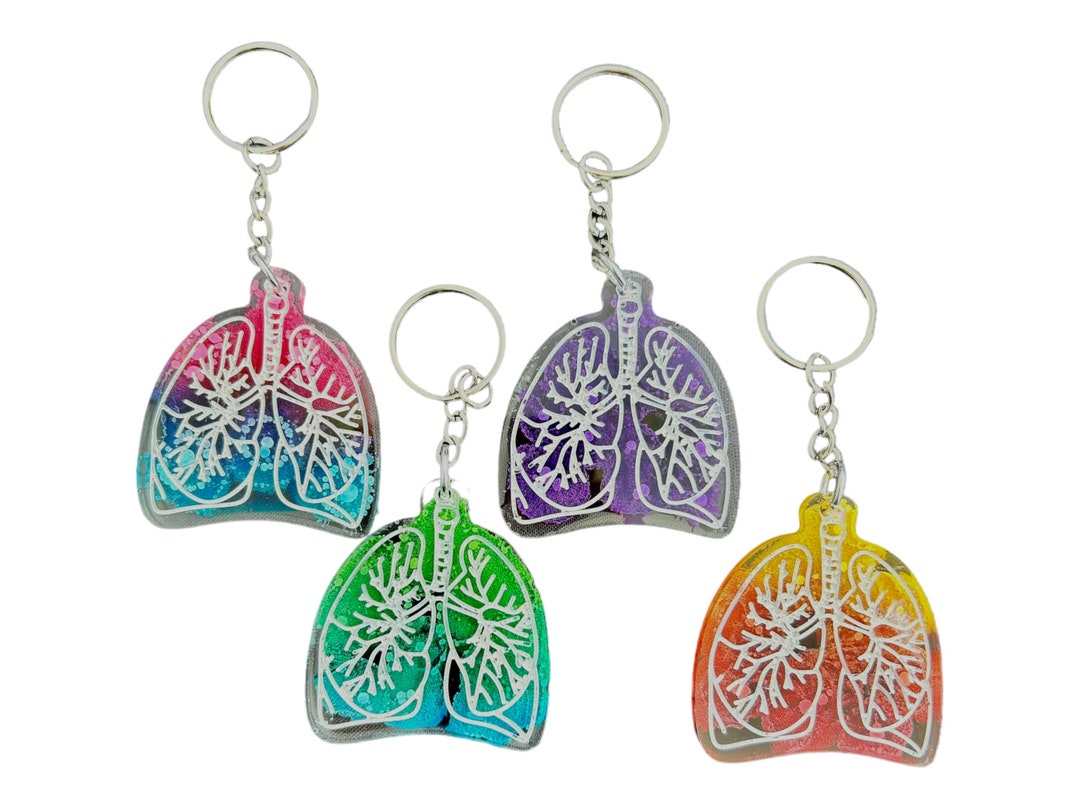 Anatomic Lungs Watercolor Resin Keychain - Etsy