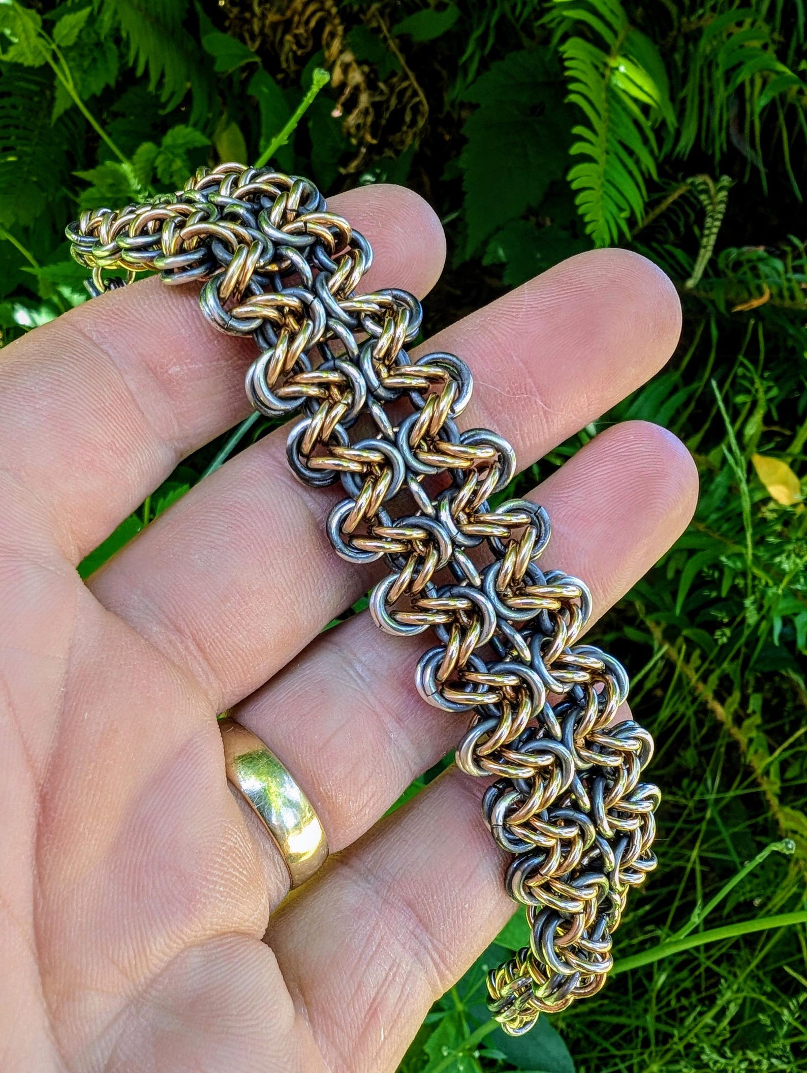 Byzantine Chain Chainmail Bracelet 925 Sterling Silver 14k Gold - Etsy
