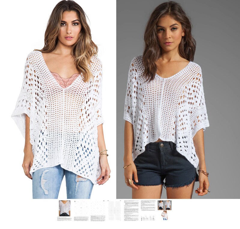 Crochet top PATTERN for sizes S-XL, written in ENGLISH for every row ...