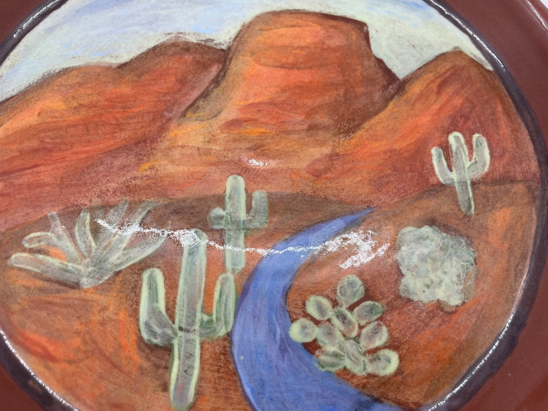 Desert Twilight Plate: Hand Painted - Etsy