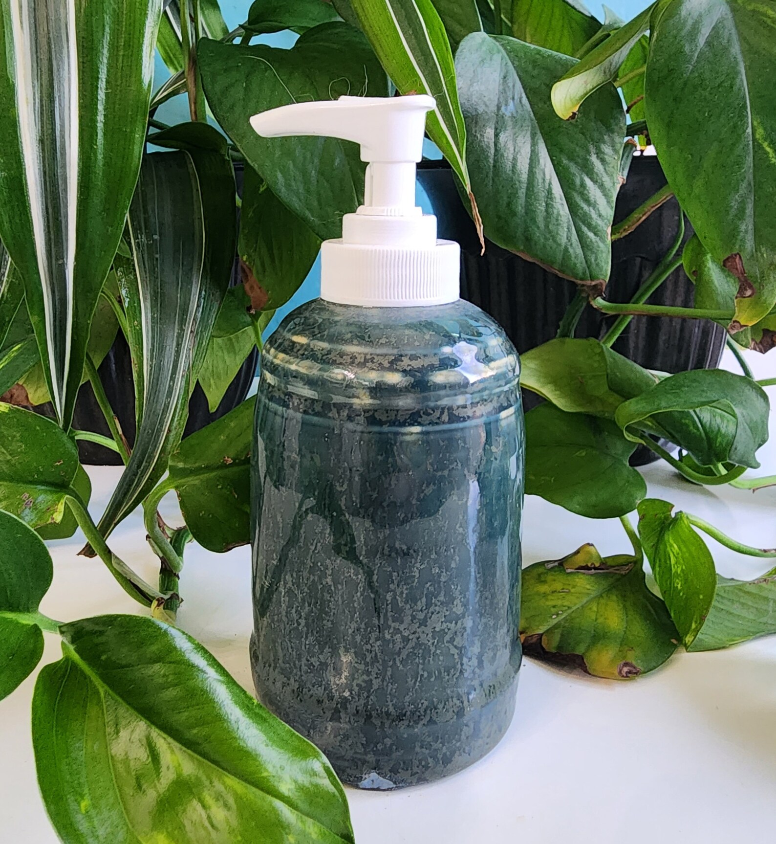 Antique Blue Silver Soap Dispenser - Etsy