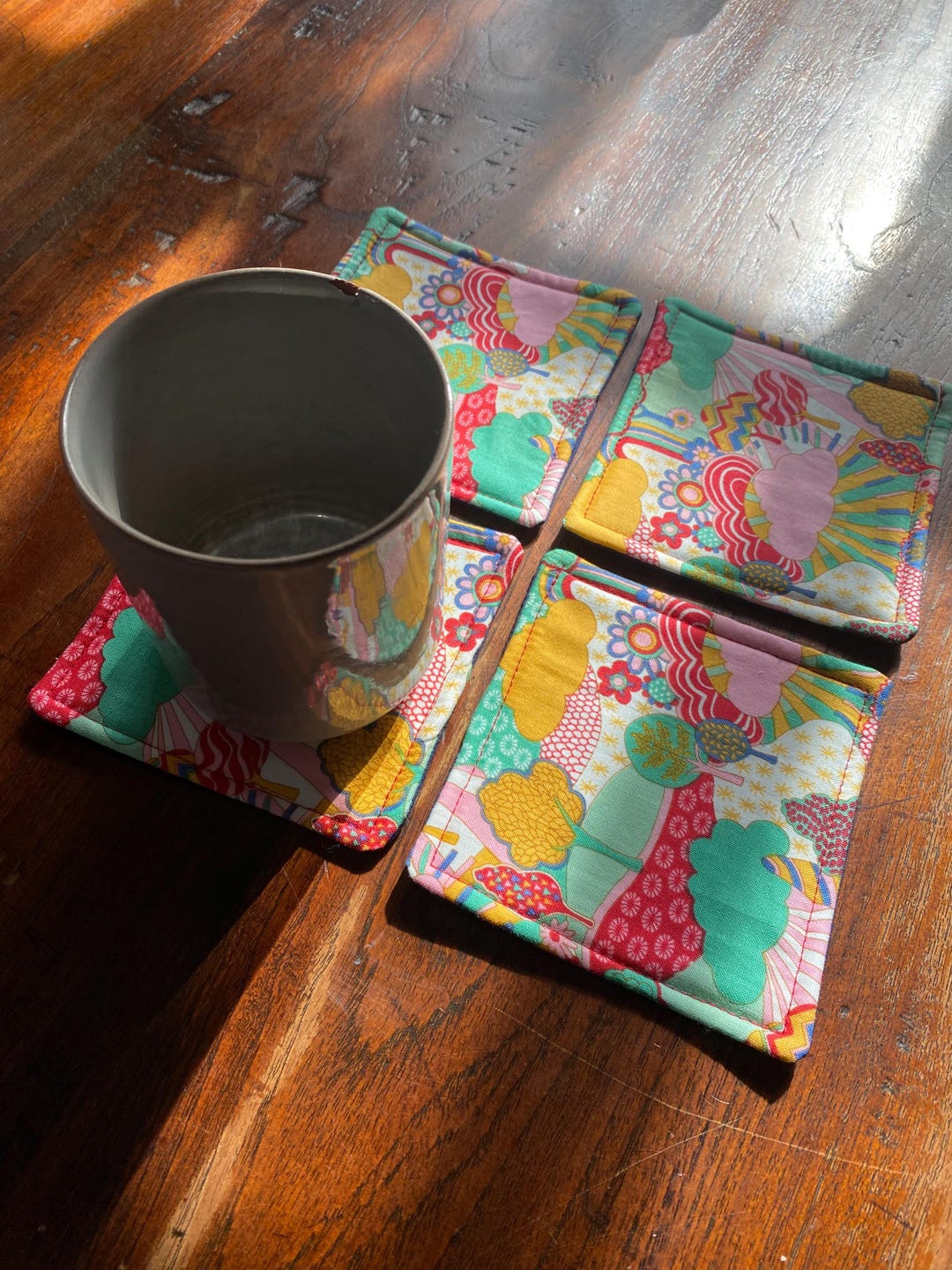 Handmade Fabric Coasters Set - Etsy