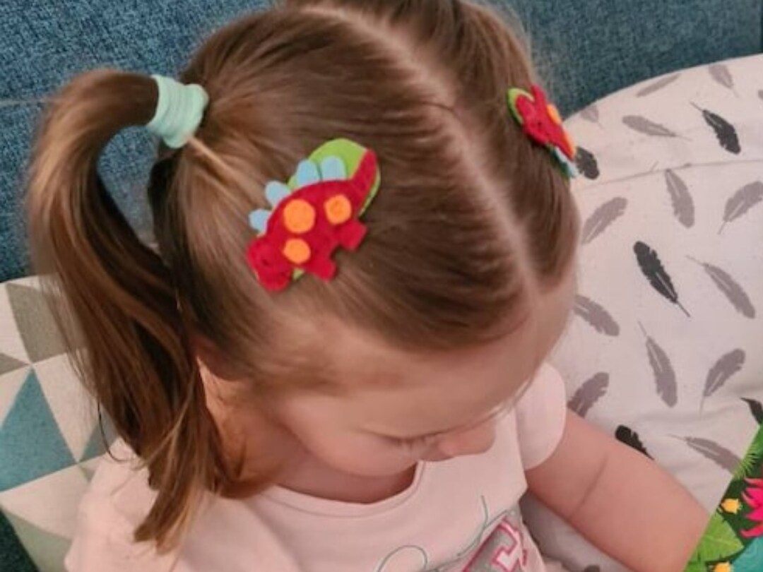 Dinosaur Hair Clips | Stegosaurus | Cute Animal Hair Accessory ...
