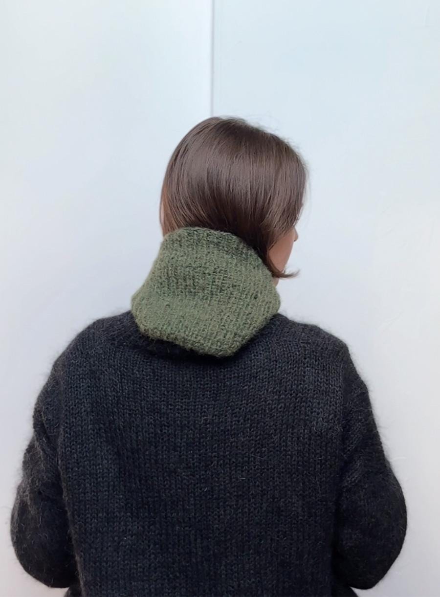 Green Knitted Bonnet | Hand Knit Winter Hat for Women | Adult Cozy ...