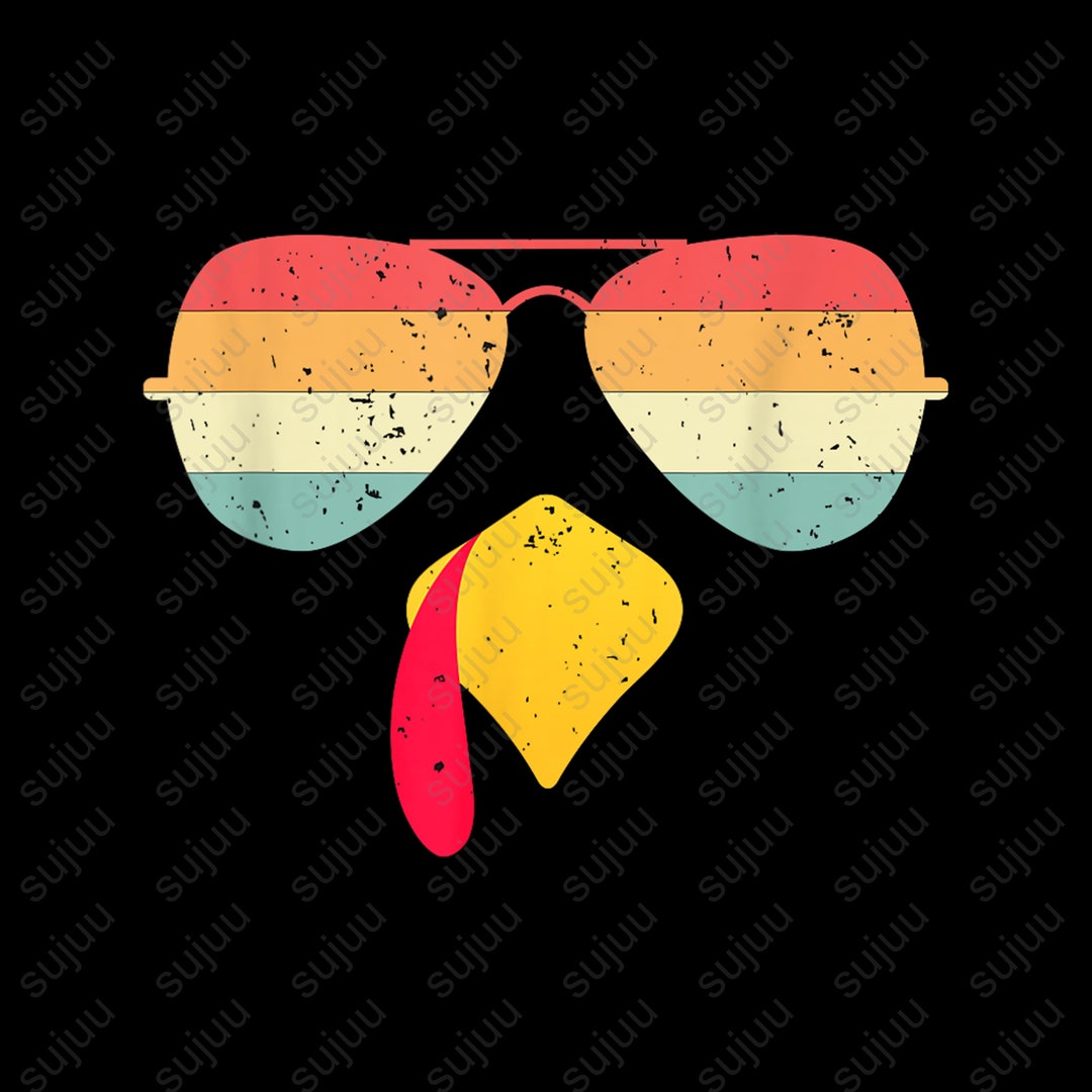 Cool Turkey Face With Sunglasses Funny Thanksgiving for Boys Png, Cute ...
