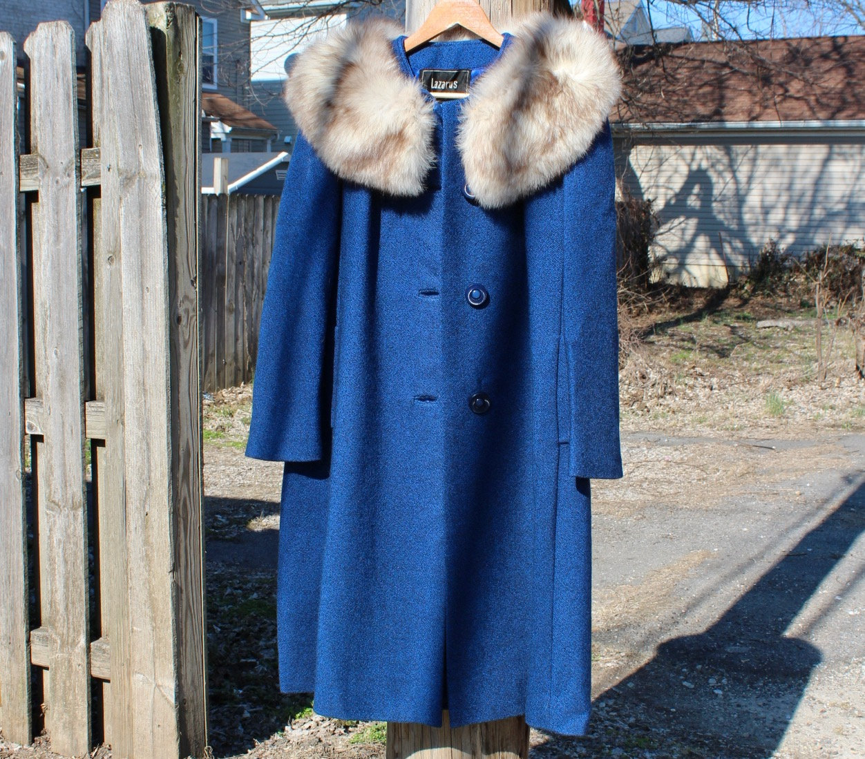 60's Vintage Fur Collar Coat 1960s Vintage Peacoat Trench Coat 1950's ...