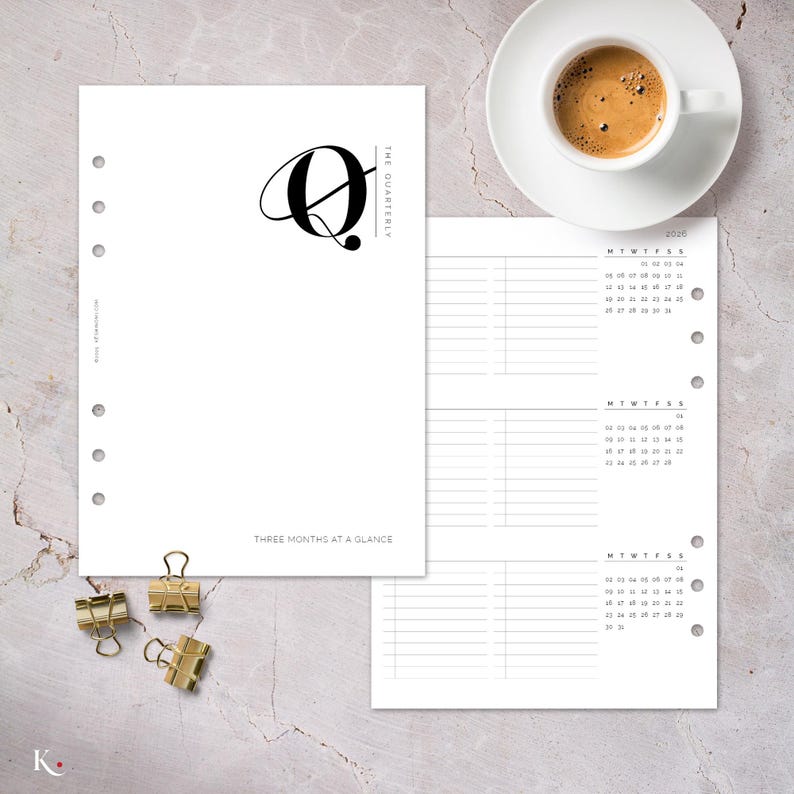 2026 Quarterly Overview – A5 Printable Planner Insert | 3-month per ...