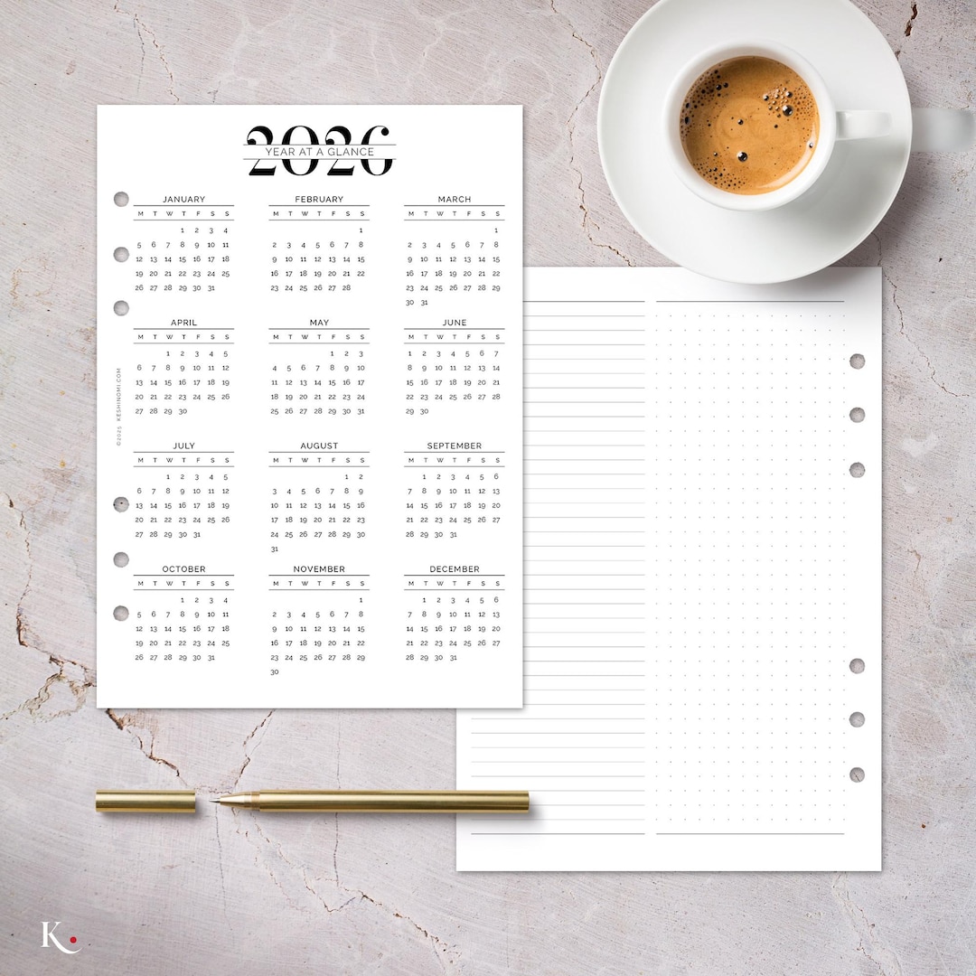 2026 Calendar With Notes – A5 Printable Planner Insert | Monthly ...