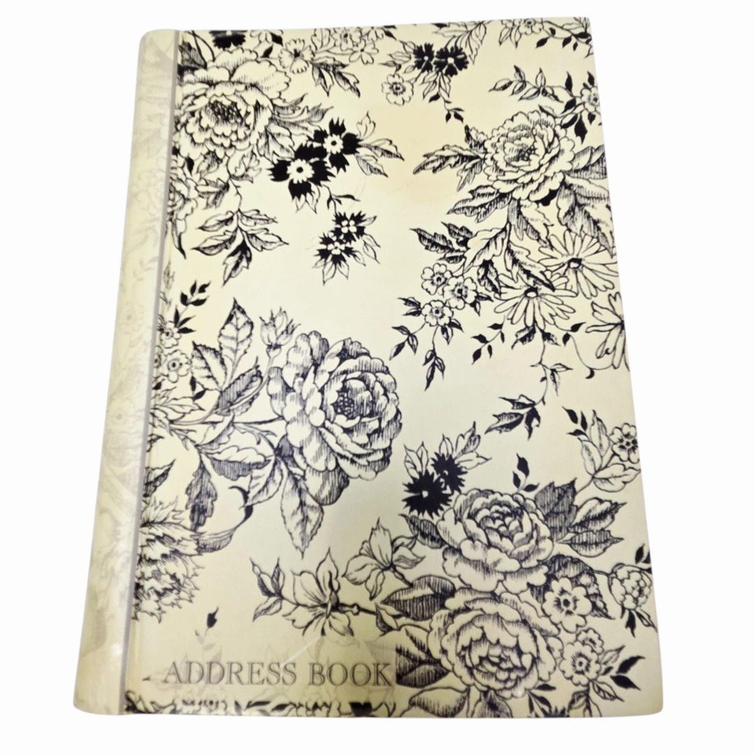 Vtg Y2K Floral Address Book W Alpha Tabs & Bible Scriptures Psalms ...