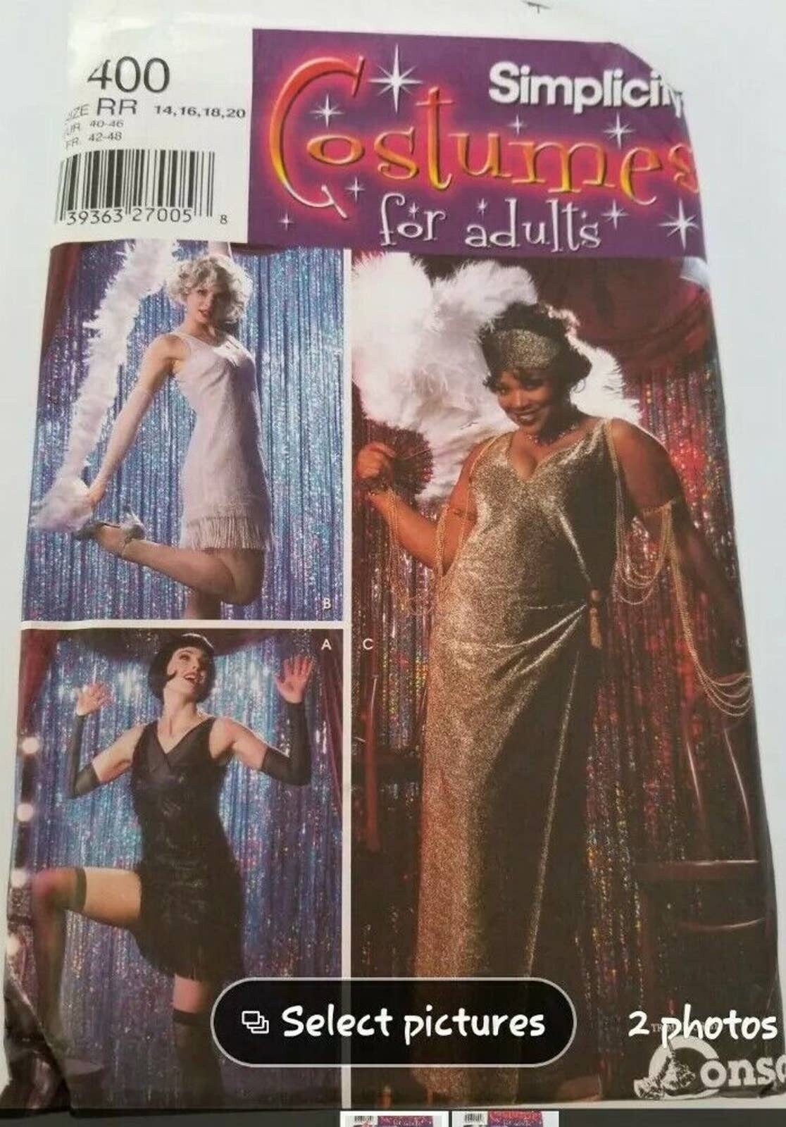 Simplicity Pattern Costume 5400 Adult Plus SZ Flapper Gilded Age Gatsby ...