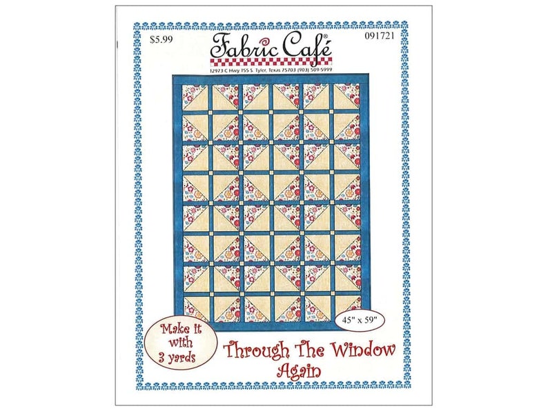 Fabric Cafe 3 Yard Quilt Patterns Through the Window Again | Etsy