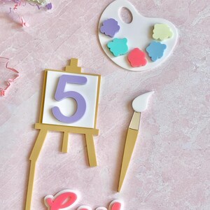 Artist Painter Birthday Cake Topper Set With Personalized Name and Age ...