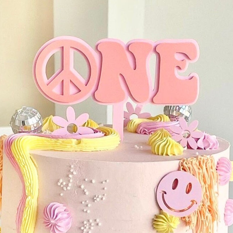 Peace Sign Birthday Cake Topper - Etsy