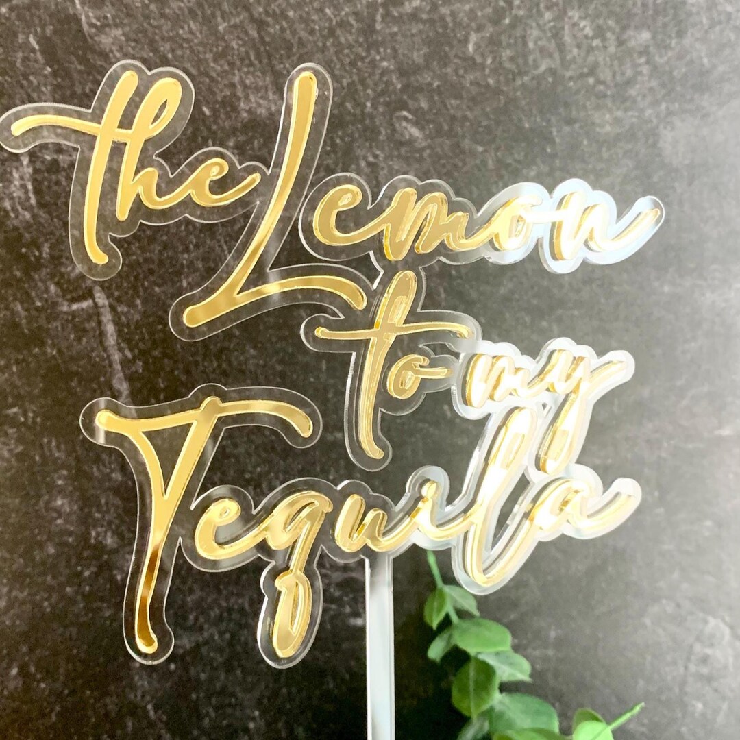 Custom Acrylic Cake Topper: Double Layer Personalized Message - Etsy