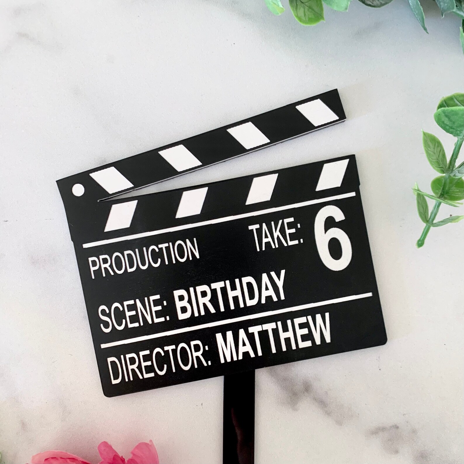 Personalized Clapperboard Acrylic Cake Topper for Hollywood and Movie ...