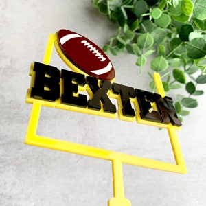 Football Goal Post Personalized Name Acrylic Cake Topper Touch Down ...