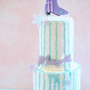 Ice Skate Acrylic Cake Topper Set Custom Colors and Font Name and Age ...