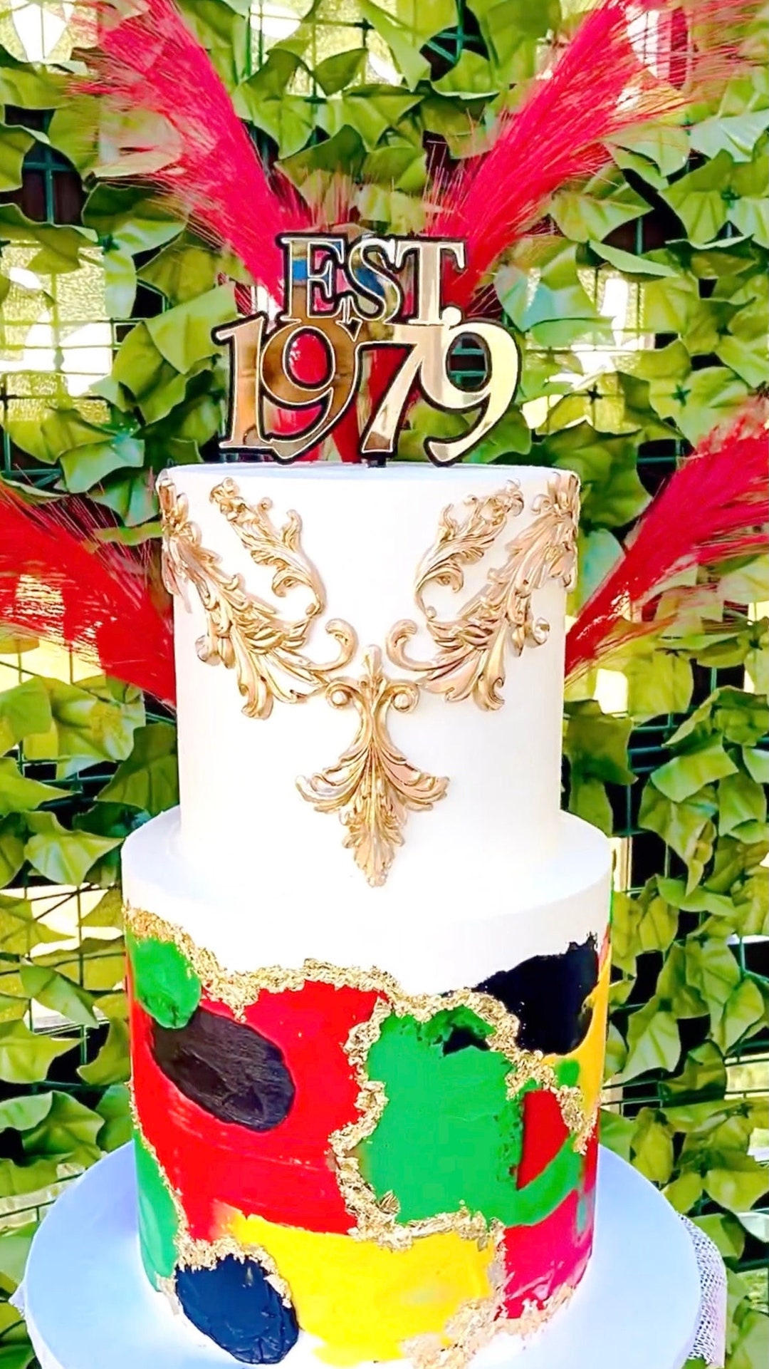 Birth Year Acrylic Double Layer Cake Topper EST. Established Birthday ...