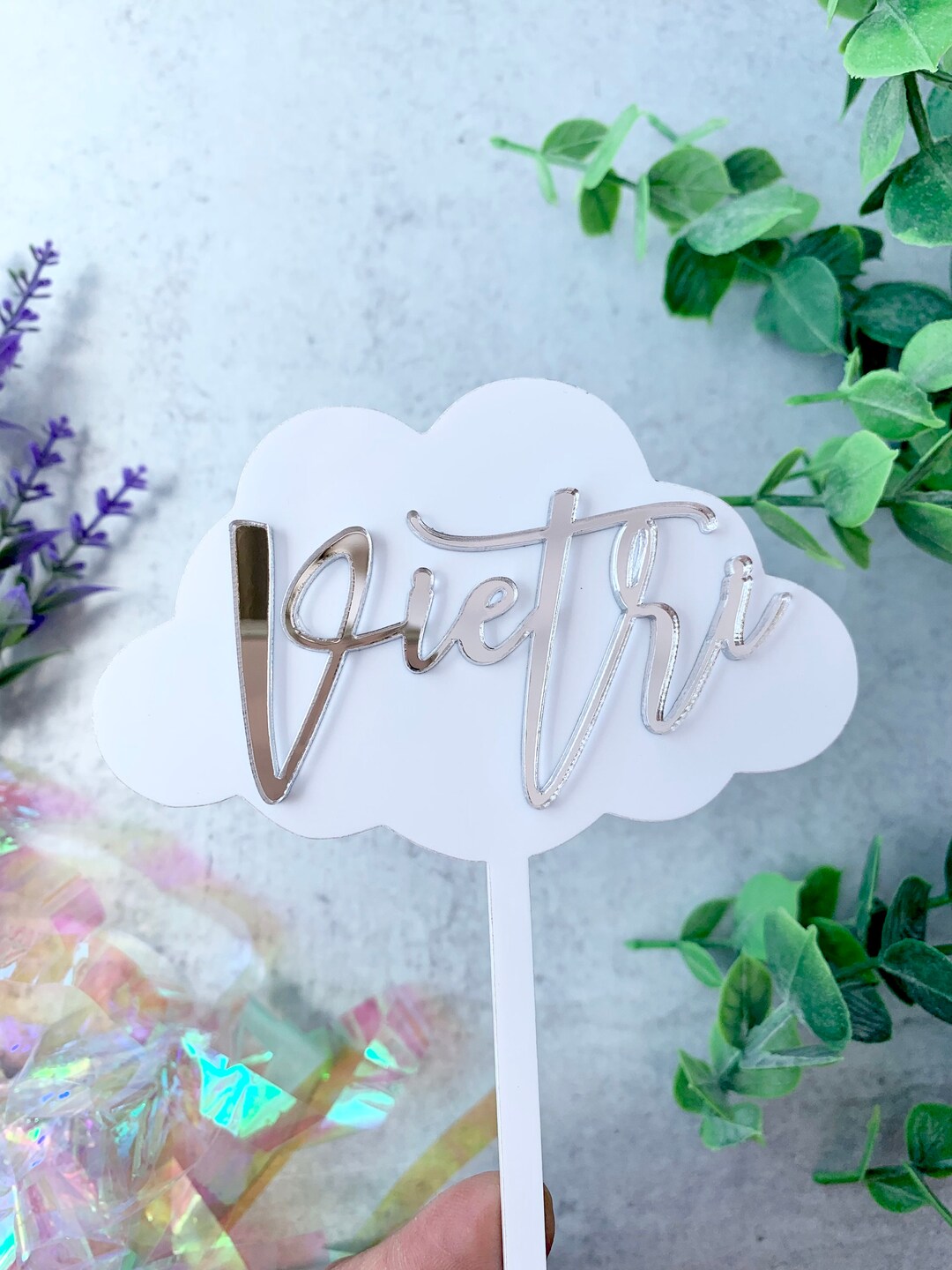 Personalized Name Cloud Cake Topper Birthday Baby Shower to the Moon ...