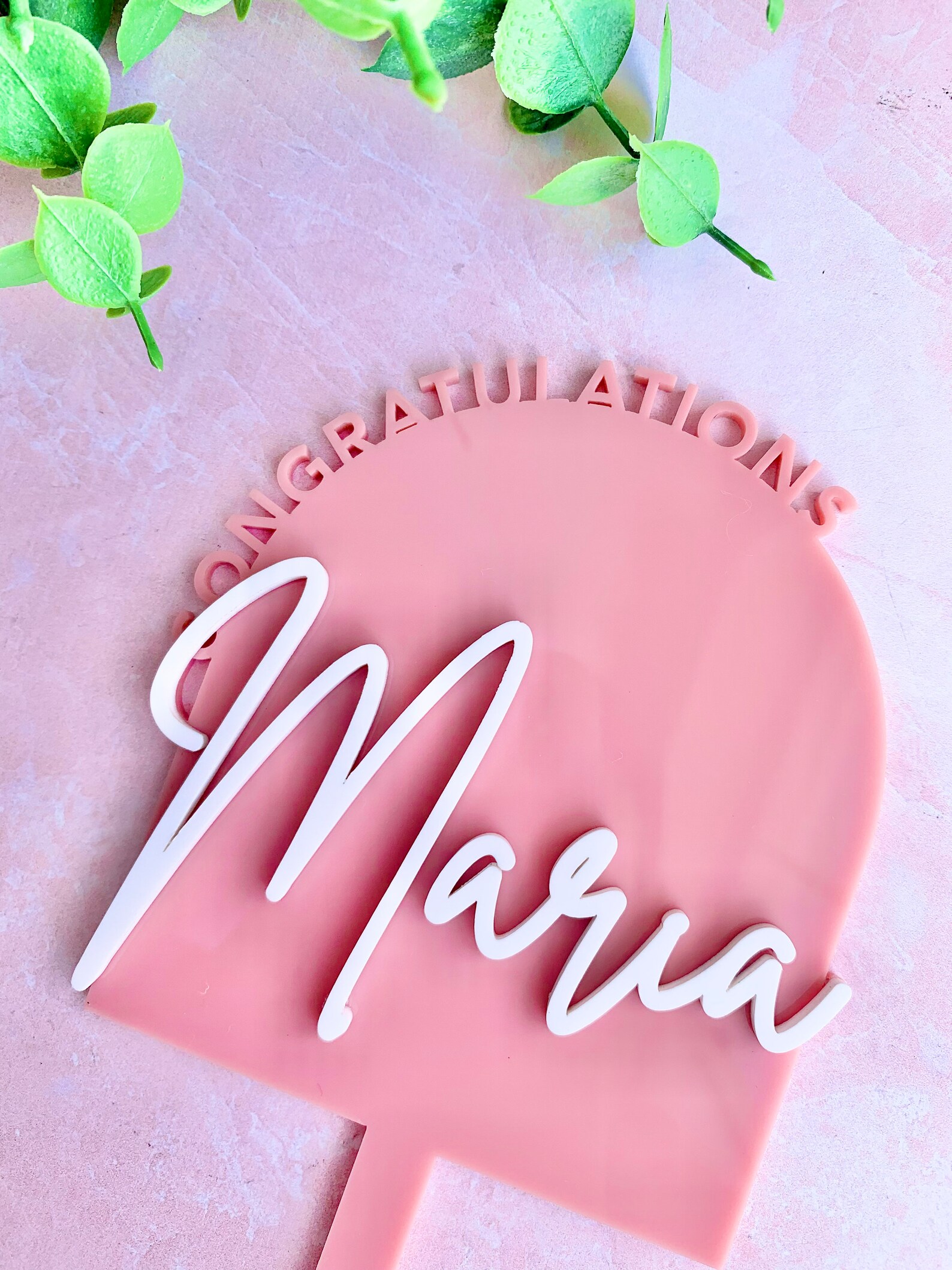 Personalized Name Congratulations Acrylic Arch Cake Topper Sign - Etsy