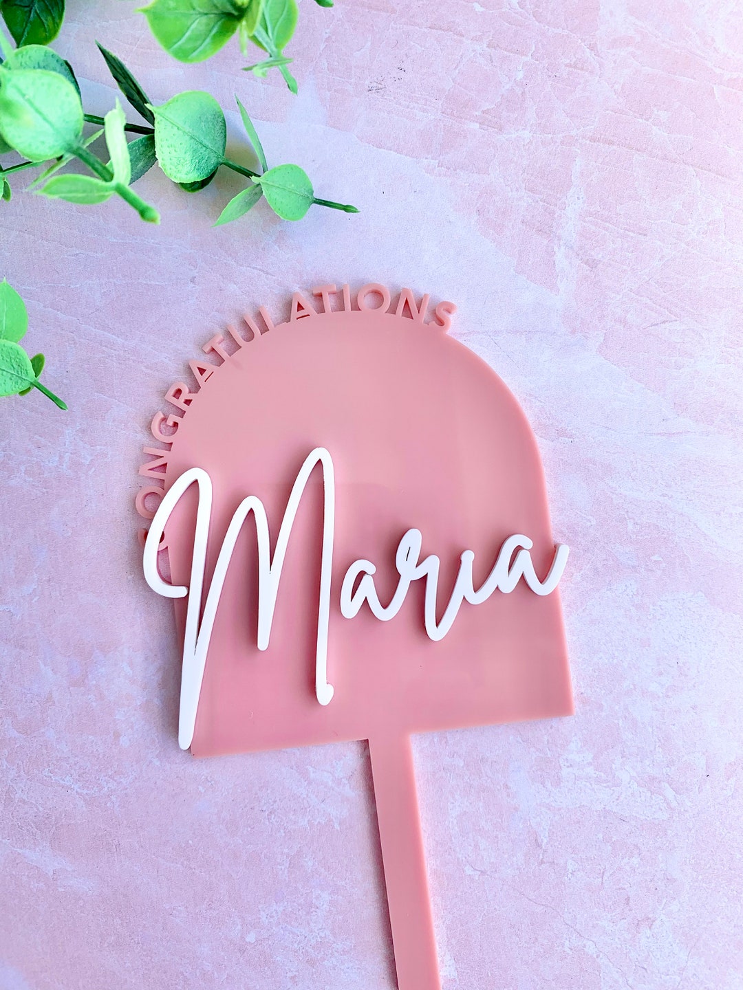 Personalized Name Congratulations Acrylic Arch Cake Topper Sign - Etsy