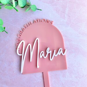Personalized Name Congratulations Arch Cake Topper Customizable Colors ...