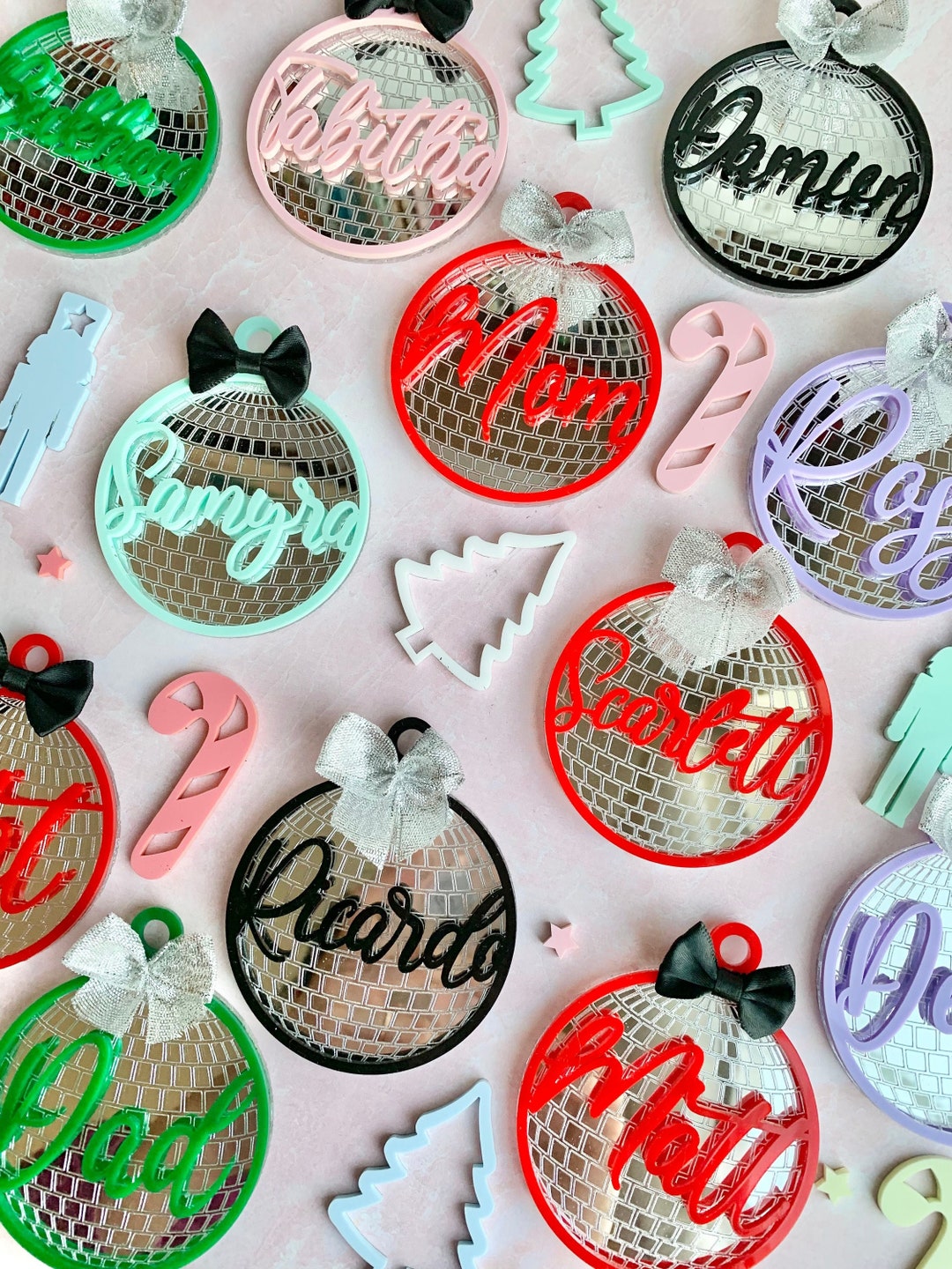 Personalized Name Disco Ball Christmas Ornament Heirloom Keepsake Gift ...