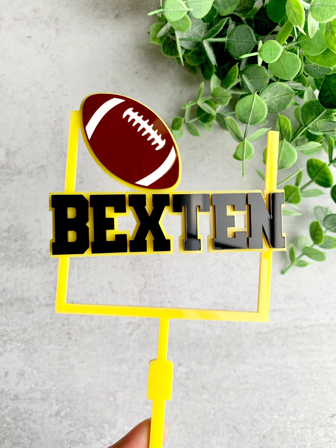 Football Goal Post Personalized Name Acrylic Cake Topper Touch Down ...