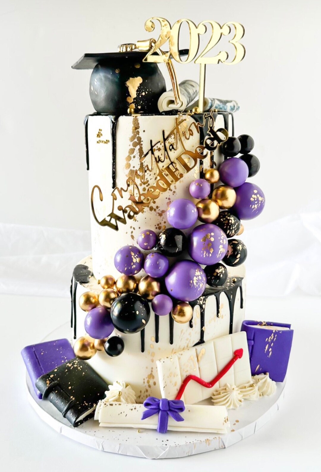 2024 Personalized Name Congratulations Acrylic Cake Topper and Charm ...