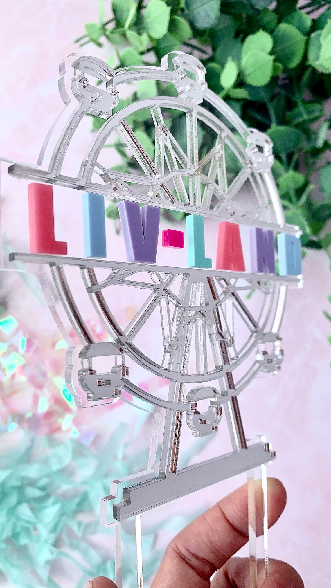 Personalized Name Ferris Wheel Acrylic Cake Topper for Birthday Decor ...