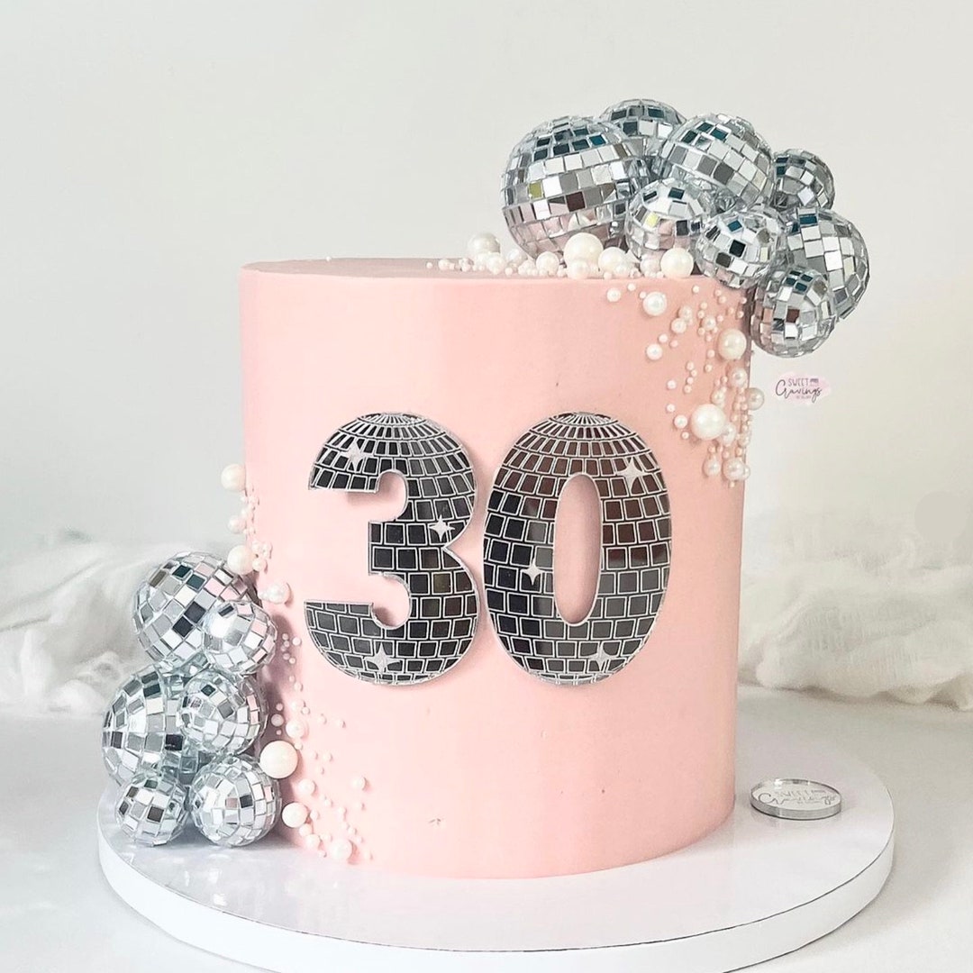 Discoball Print Personalized Number Acrylic Cake Charm for Birthday ...