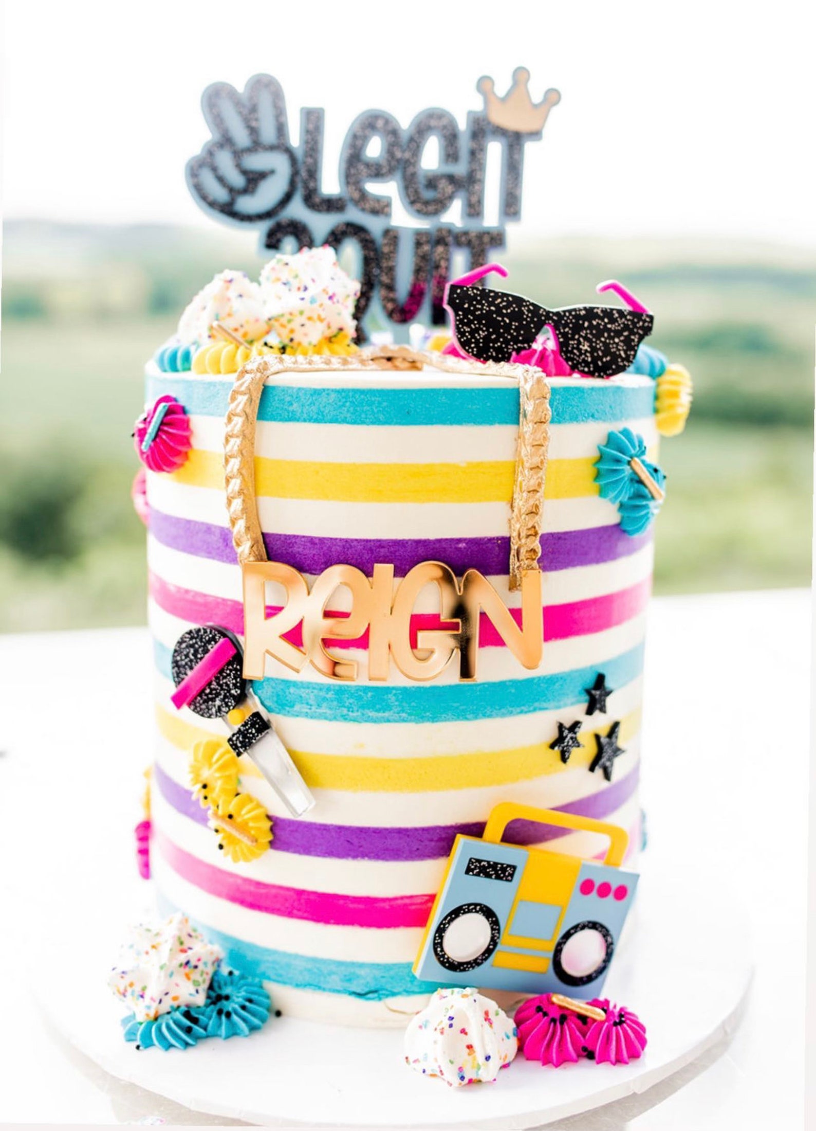 Two Legit 2 Quit Birthday Cake Topper With Crown Peace Hand - Etsy