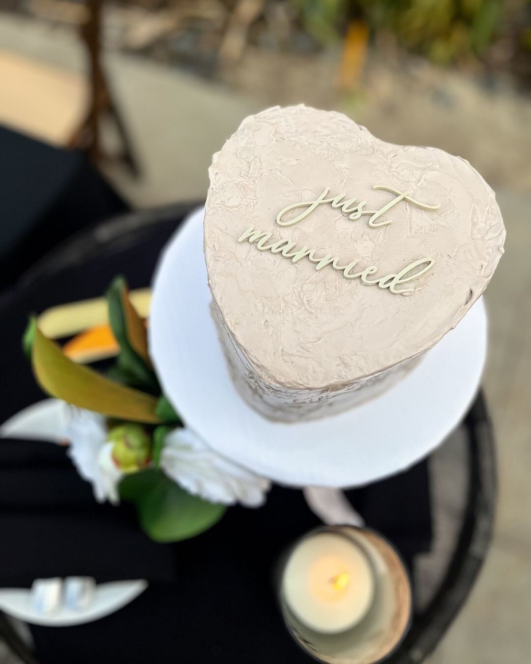 Just Married Lay Flat Acrylic Cake Charm Signature Script Style ...