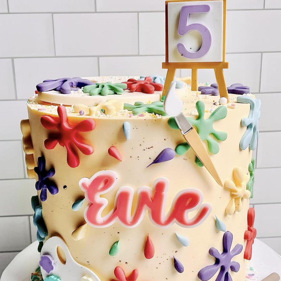 Artist Painter Birthday Cake Topper Set With Personalized Name and Age ...