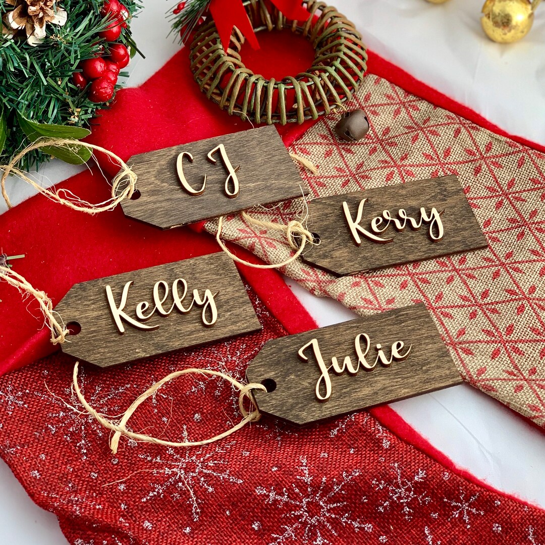Real Wood Personalized Handmade Christmas Stocking Name Tag - Etsy
