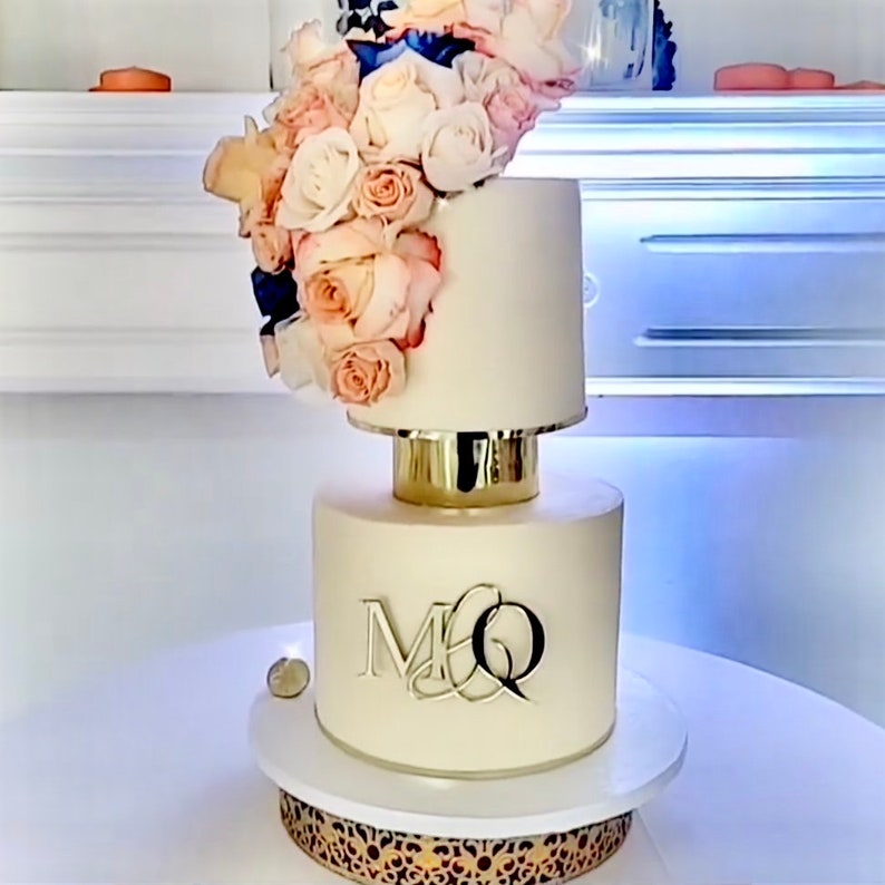 Custom Initials Acrylic Wedding Cake Charm Topper Large - Etsy