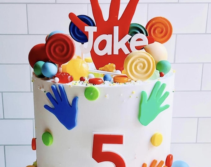 Hi Five Custom Cake Topper / Fifth Birthday Party Cake Topper / 5th ...