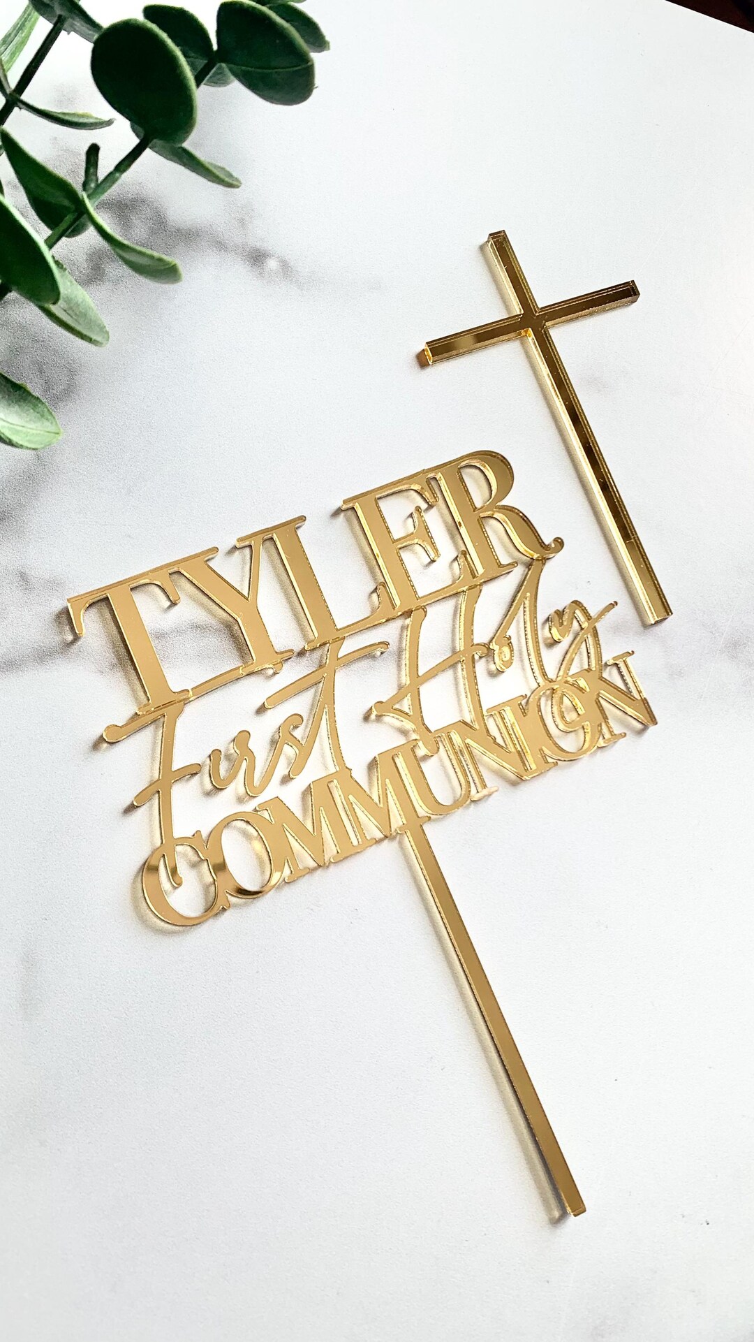 First Holy Communion Personalized Name Acrylic Cake Topper Communion ...