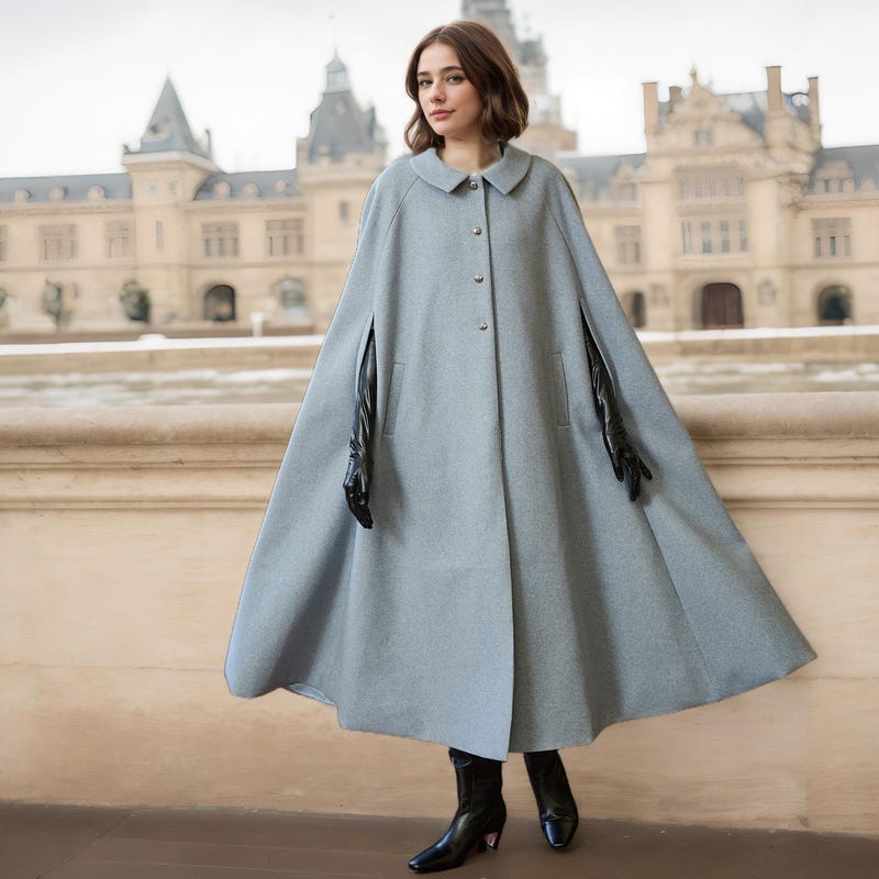 Wool Cape Coat - Etsy