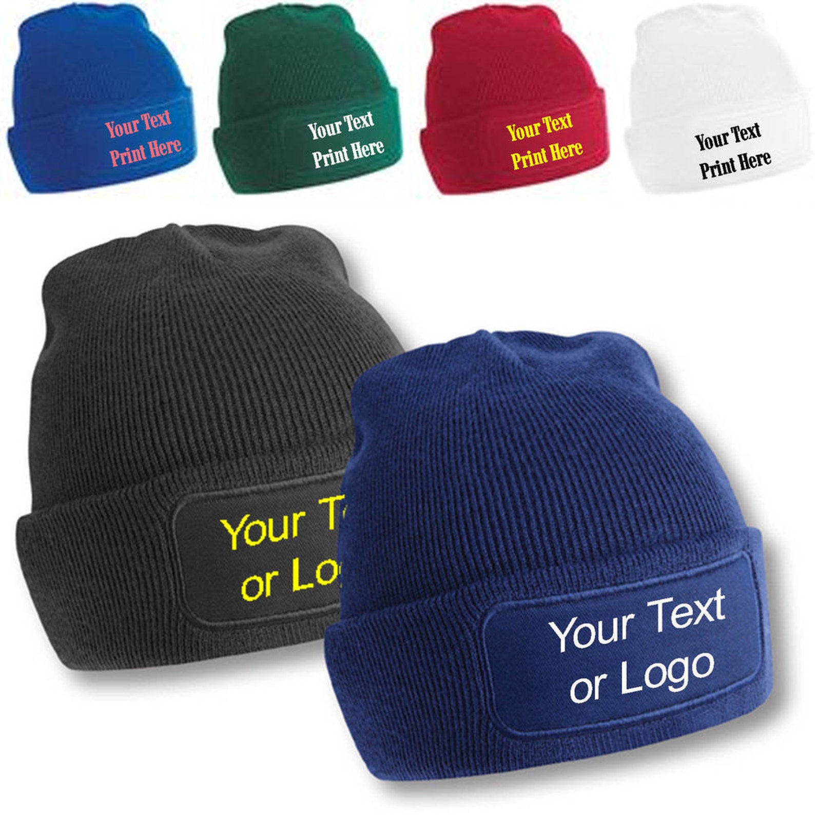 Beanie Printer Any Text or Logo Etc - Etsy UK