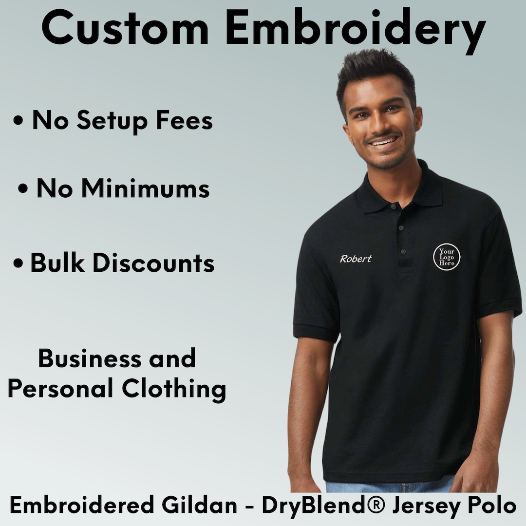 Custom Embroidered Polo Shirt - Personalized Sporty Style - Logo Golf ...