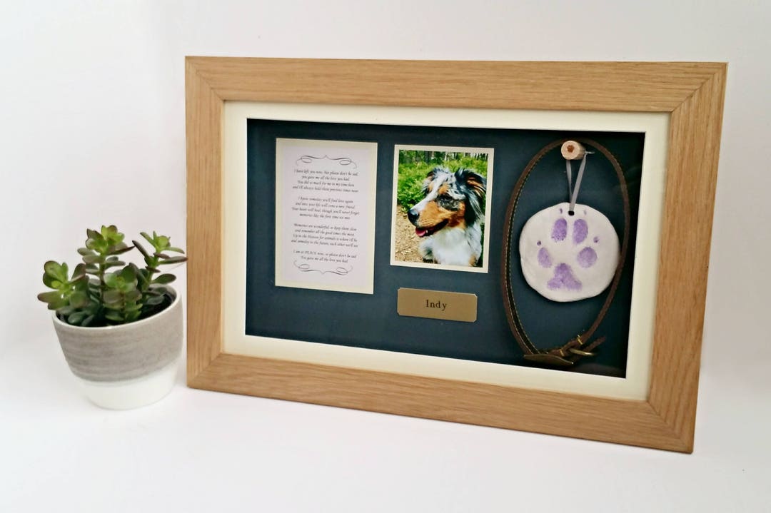 Pet Memorial Shadow Box Frame – Panoramic Wood Keepsake, Pet Loss Gift ...