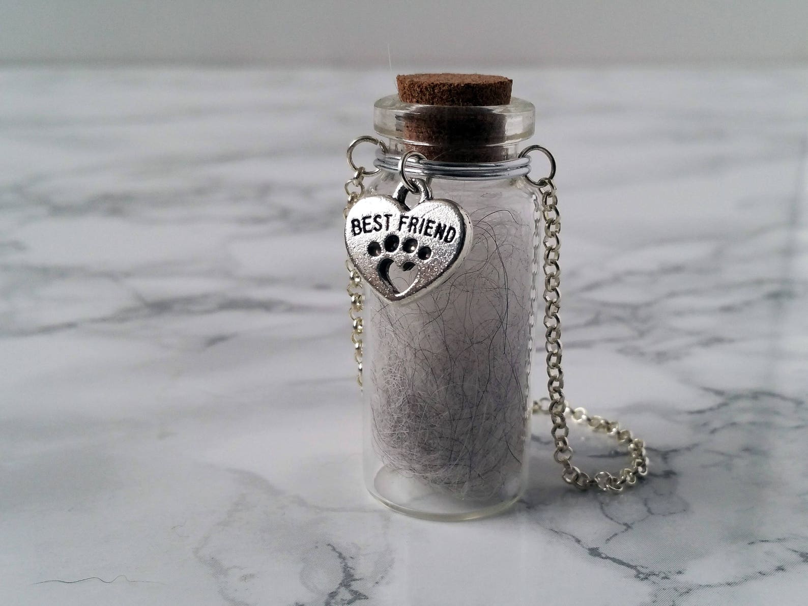 Pet Memorial Urn Glass Vial for Ashes or Hair Pet Loss Gift Dog Cat ...