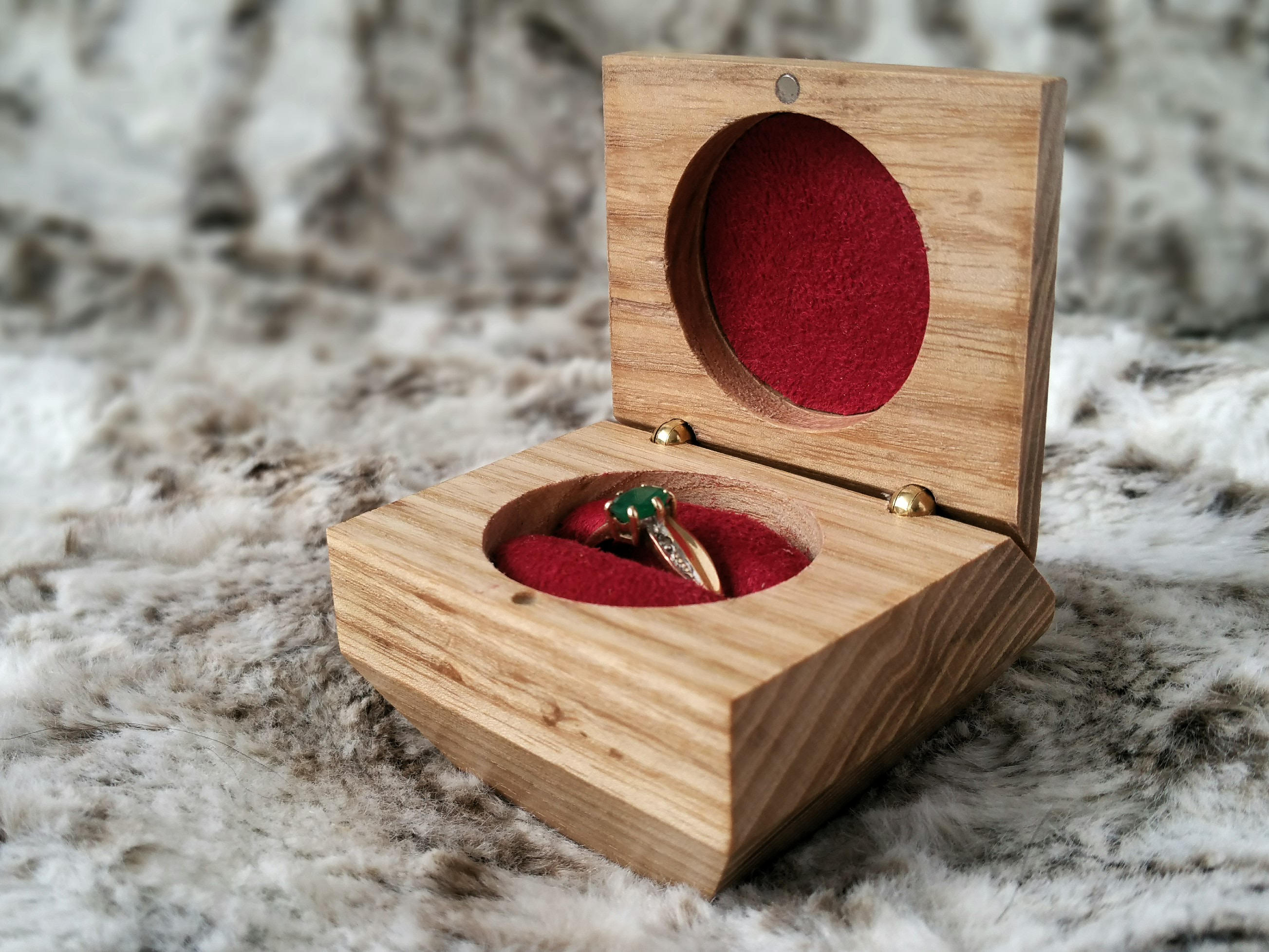 Personalised Ring Box Solid Oak Wooden Ring Box - Etsy UK