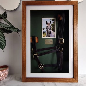Horse Memorial Shadow Box | Custom Halter Keepsake Frame With Photo ...