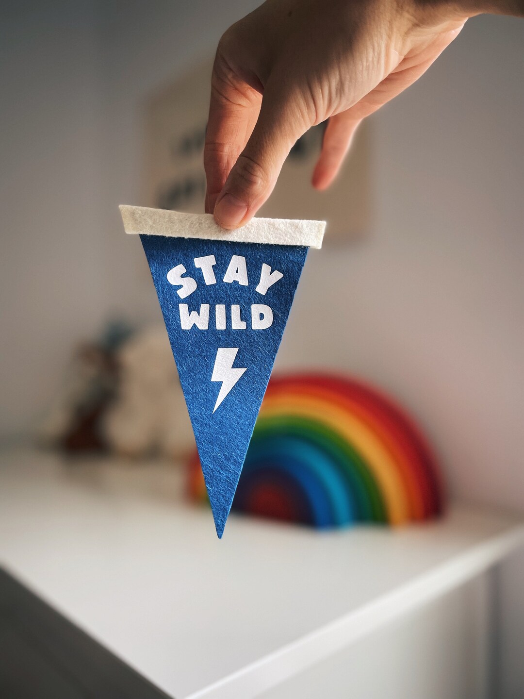 Stay Wild Mini Pennant Sign Custom Flag Banner Minimalist Gender ...