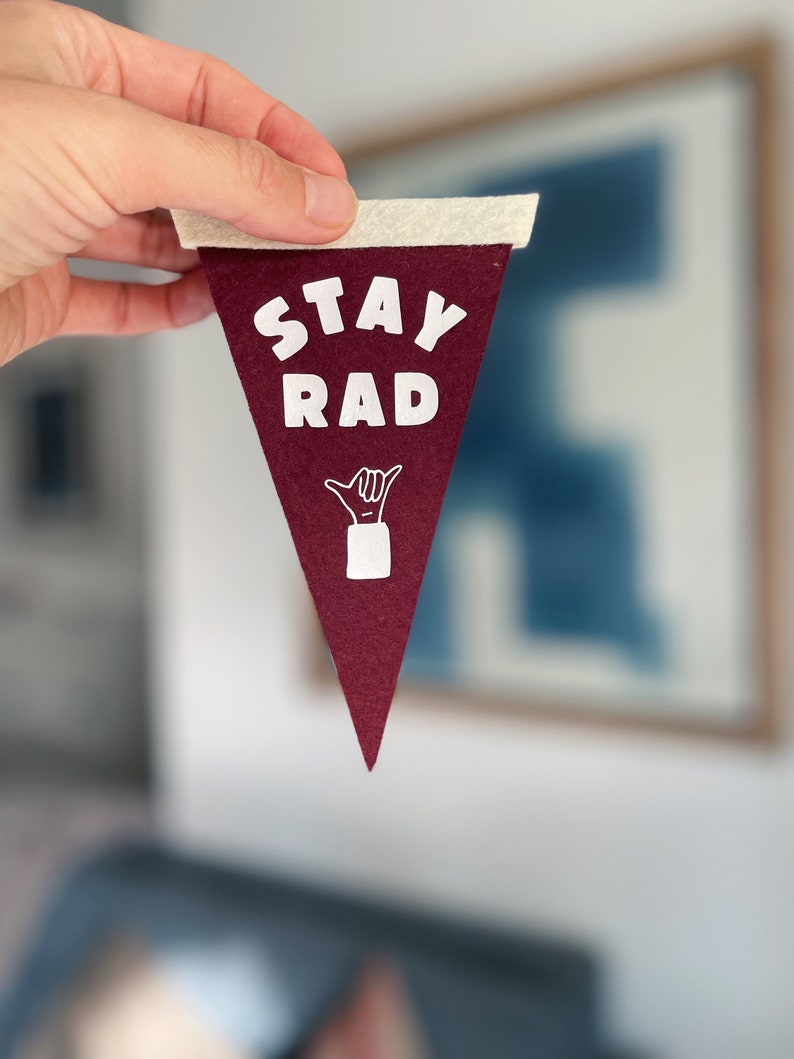 Stay Rad Sign Mini Pennant Custom Flag Banner Minimalist Baby Nursery ...