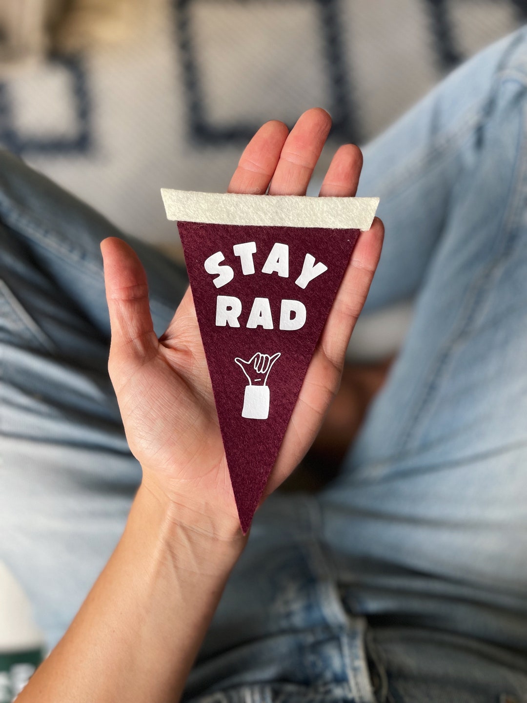 Stay Rad Sign Mini Pennant Custom Flag Banner Minimalist Baby Nursery ...